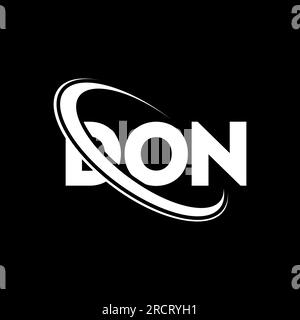 DON circle letter logo design with circle and ellipse shape. DON ...