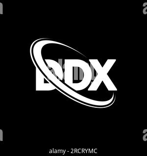 DDX circle letter logo design with circle and ellipse shape. DDX ...