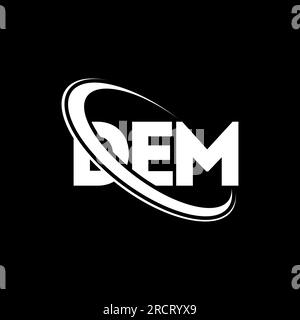 DEM circle letter logo design with circle and ellipse shape. DEM ...