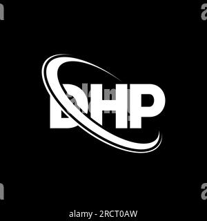 DHP circle letter logo design with circle and ellipse shape. DHP ellipse letters with ...