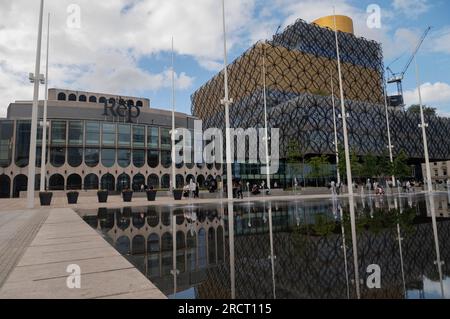 Birmingham Centenary Square showing The Rep and Birmingham Library ...