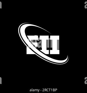 EII circle letter logo design with circle and ellipse shape. EII ...