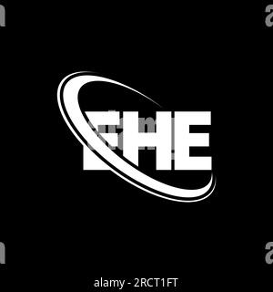 EHE circle letter logo design with circle and ellipse shape. EHE ...
