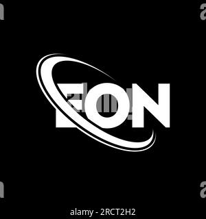 EON circle letter logo design with circle and ellipse shape. EON ...