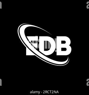 EDB circle letter logo design with circle and ellipse shape. EDB ...