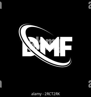DMF circle letter logo design with circle and ellipse shape. DMF ...