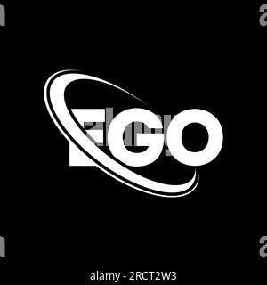 EGO circle letter logo design with circle and ellipse shape. EGO ...