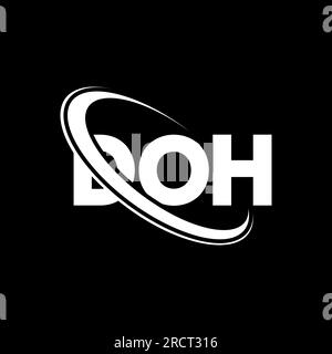DOH circle letter logo design with circle and ellipse shape. DOH ...