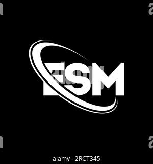 ESM circle letter logo design with circle and ellipse shape. ESM ...