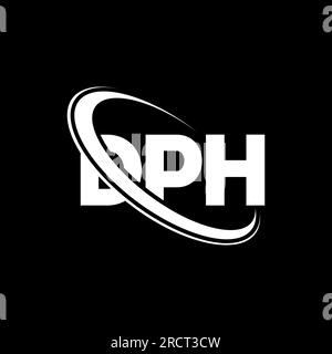 DPH circle letter logo design with circle and ellipse shape. DPH ...