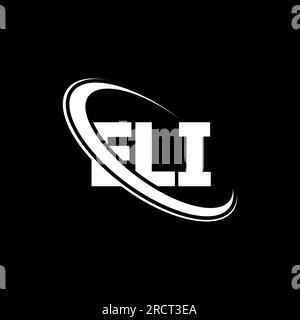 ELI circle letter logo design with circle and ellipse shape. ELI ...