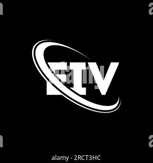 EIV circle letter logo design with circle and ellipse shape. EIV ...