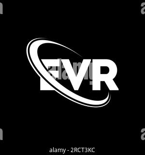 EVR circle letter logo design with circle and ellipse shape. EVR ...
