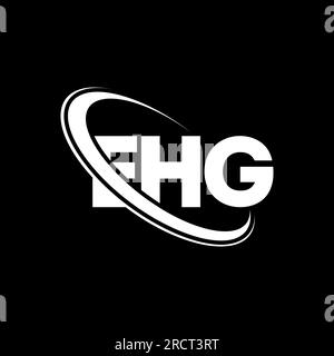 EHG circle letter logo design with circle and ellipse shape. EHG ...