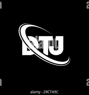 DTJ circle letter logo design with circle and ellipse shape. DTJ ...