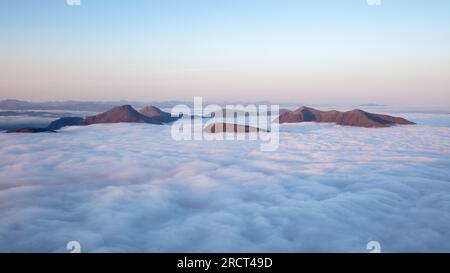 Torridon Mountains from above the clouds during Temperature Inversion ...