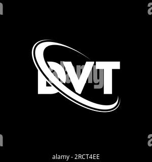 DVT circle letter logo design with circle and ellipse shape. DVT ...