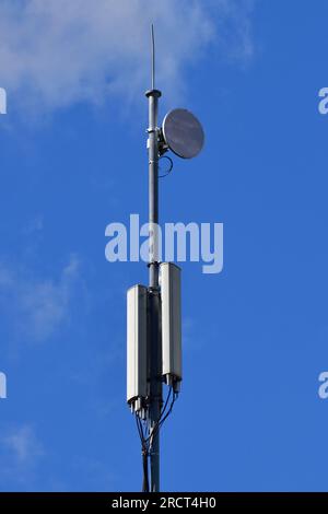 Base stations for a cellular networks on a roof in Russia Stock Photo ...