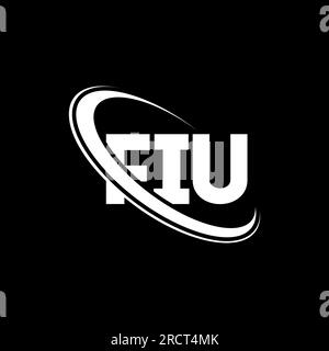FIU circle letter logo design with circle and ellipse shape. FIU ...