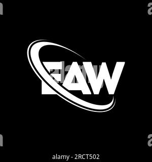 EAW circle letter logo design with circle and ellipse shape. EAW ...