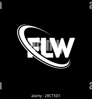 FLW circle letter logo design with circle and ellipse shape. FLW ...