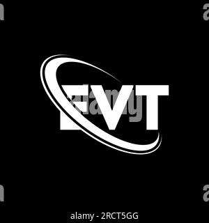EVT circle letter logo design with circle and ellipse shape. EVT ...