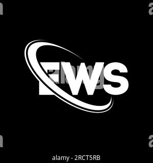 EWS circle letter logo design with circle and ellipse shape. EWS ...