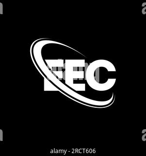EEC circle letter logo design with circle and ellipse shape. EEC ...