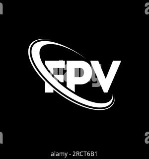 FPV circle letter logo design with circle and ellipse shape. FPV ...