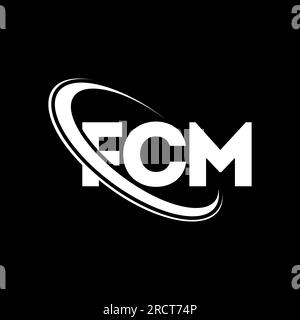 FCM circle letter logo design with circle and ellipse shape. FCM ...