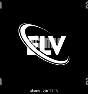 ELV circle letter logo design with circle and ellipse shape. ELV ...