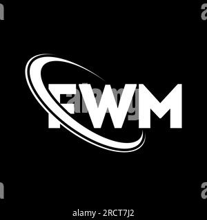 FWM circle letter logo design with circle and ellipse shape. FWM ...