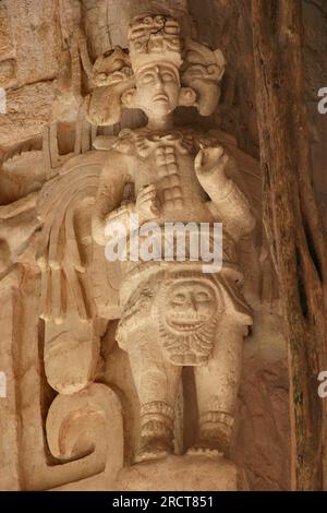detail of the jaguar, Ek Balam, Maya archaeological site, Maya ...