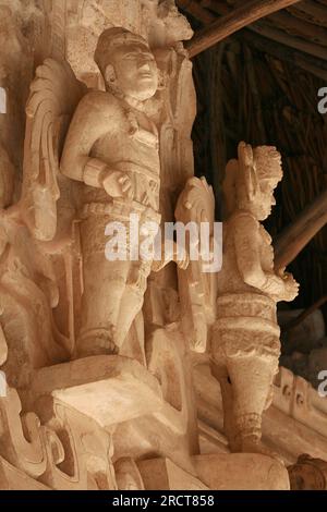 detail of the jaguar, Ek Balam, Maya archaeological site, Maya ...