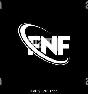 FNF circle letter logo design with circle and ellipse shape. FNF ...