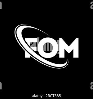 FOM circle letter logo design with circle and ellipse shape. FOM ...