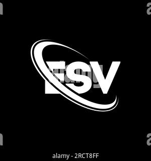 ESV circle letter logo design with circle and ellipse shape. ESV ...