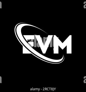 EVM circle letter logo design with circle and ellipse shape. EVM ...