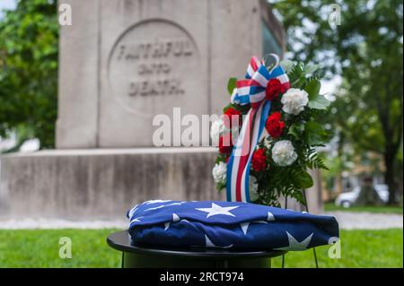 Ceremony honoring the life of George Washington Dugan, the only Black ...