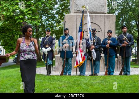 Ceremony honoring the life of George Washington Dugan, the only Black ...