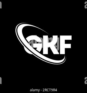 GKF circle letter logo design with circle and ellipse shape. GKF ...
