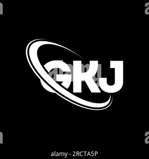 GKJ circle letter logo design with circle and ellipse shape. GKJ ...
