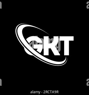 GKT circle letter logo design with circle and ellipse shape. GKT ...