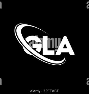 GLA circle letter logo design with circle and ellipse shape. GLA ...