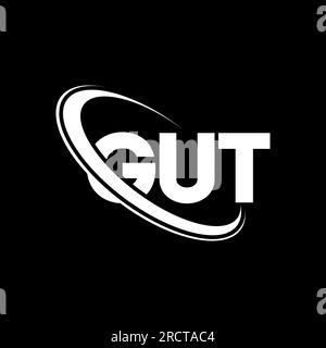 GUT circle letter logo design with circle and ellipse shape. GUT ...