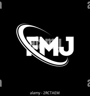 FMJ circle letter logo design with circle and ellipse shape. FMJ ...