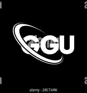 GGU circle letter logo design with circle and ellipse shape. GGU ...