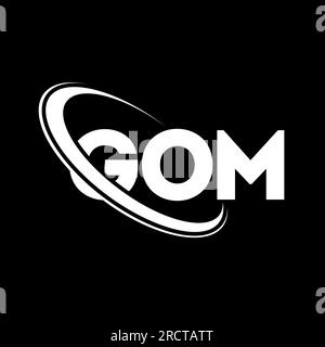 GOM circle letter logo design with circle and ellipse shape. GOM ...
