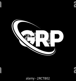 GRP circle letter logo design with circle and ellipse shape. GRP ...
