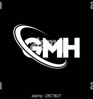 GMH circle letter logo design with circle and ellipse shape. GMH ...